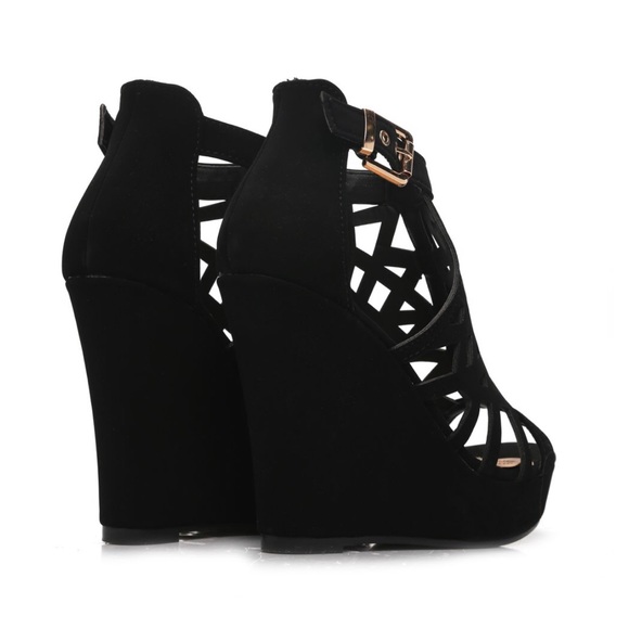 Fashion Nova | Shoes | Fashion Nova Shadow Heart Wedgesblack | Poshmark